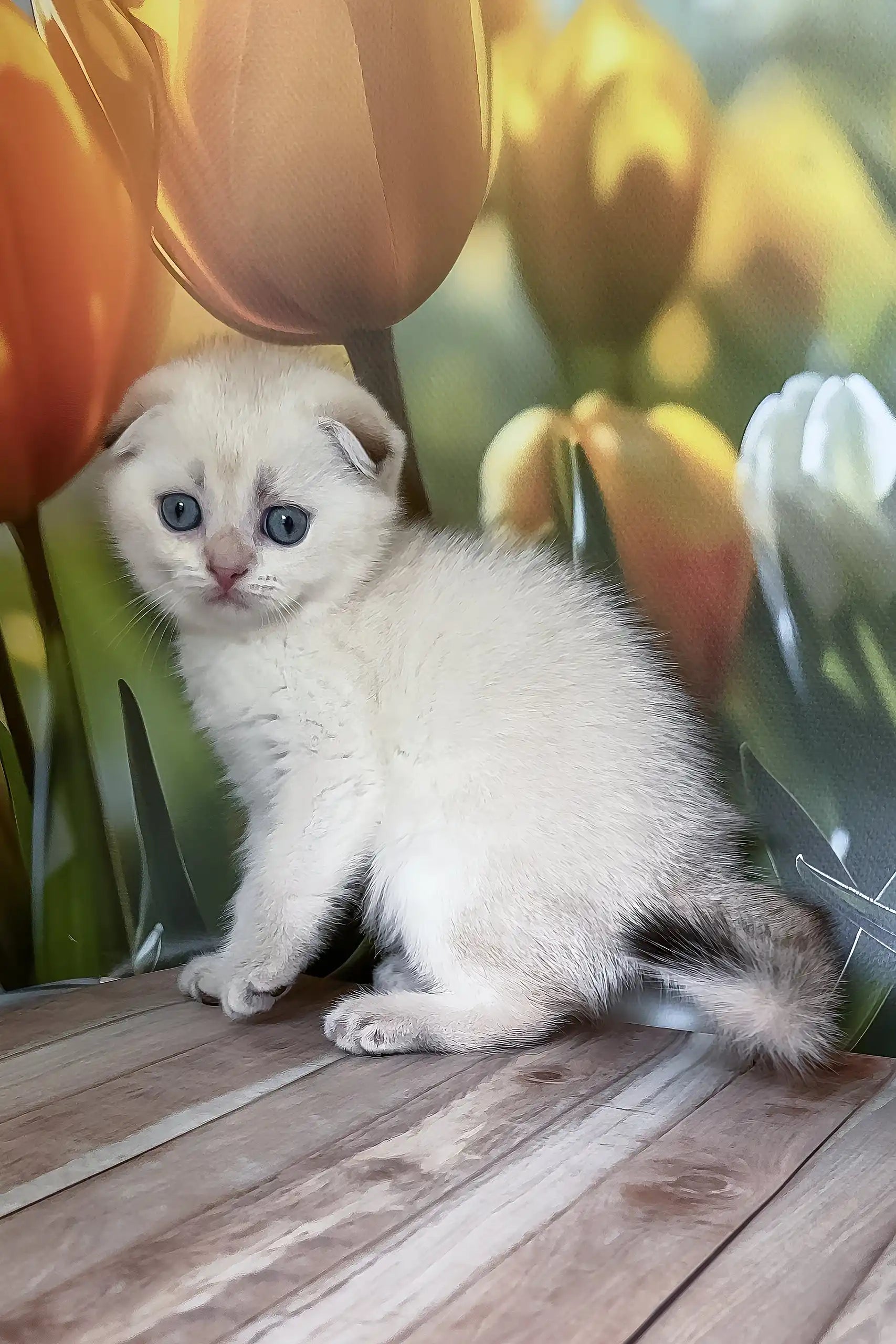 Ralph the Lovely Scottish Fold Kitten with Blue Eyes